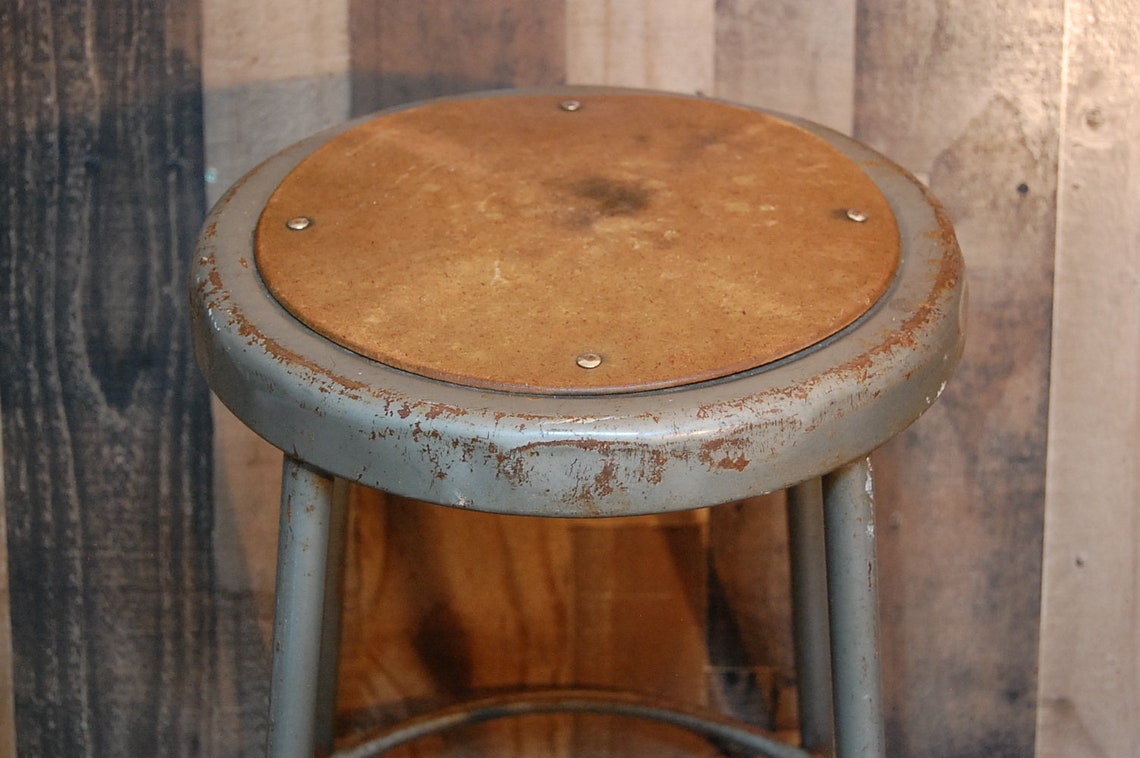 Vintage Industrial Metal Stool Shop Stool Drafting Stool - Etsy