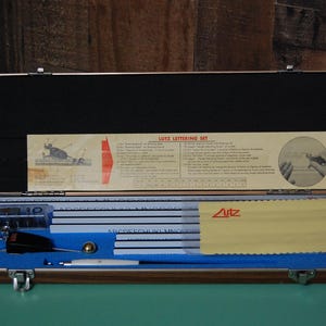 Vintage Lutz Drafting Lettering Set, Drafting Tools, Complete Drafting ...