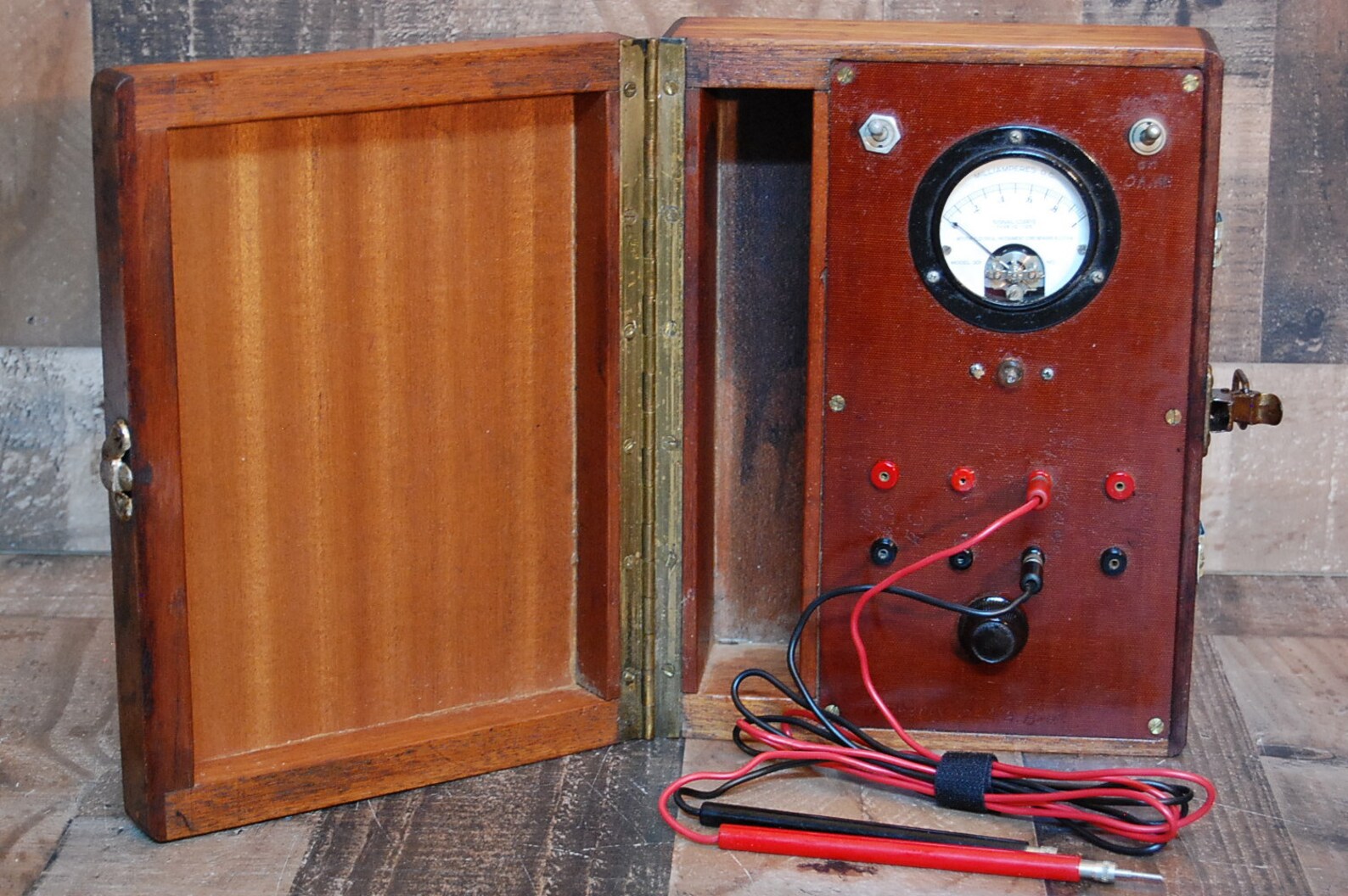 Vintage Volt Meter Ohm Meter vintage wood case volt meter in | Etsy