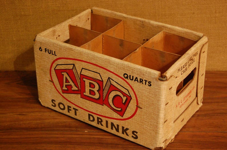 Vintage ABC Quart bottle soda carrier ABC soda drink crate | Etsy