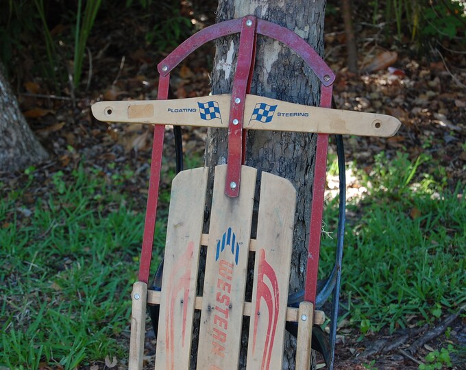 Vintage Wooden Snow Sled, Western Clipper Snow Sled, Antique Snow Sled ...