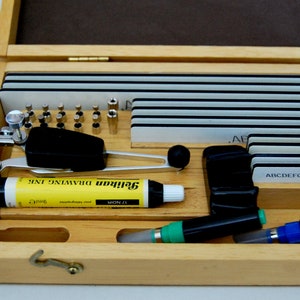 Vintage Drafting Lettering Set Unitech Drafting Kit, Drafting Lettering ...