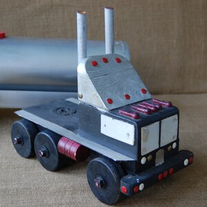Vintage Folk Art Wooden Semi Truck, Hand Made Semi Truck, Collectible ...