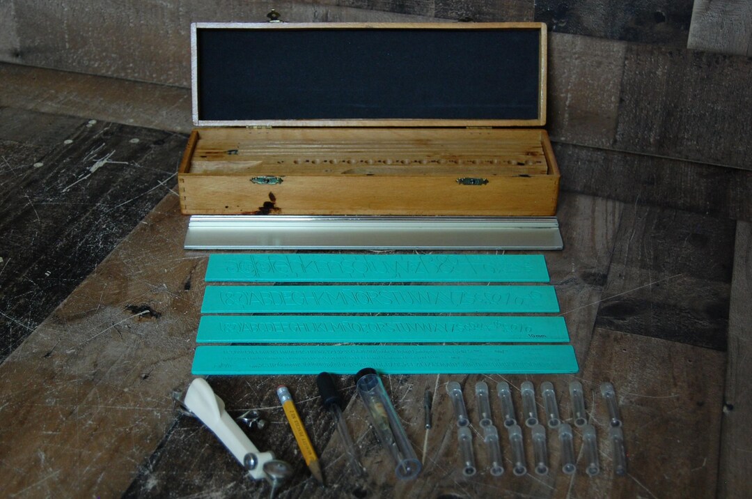 Vintage Drafting Lettering Kit, Technigraph Lettering Kit, Original ...