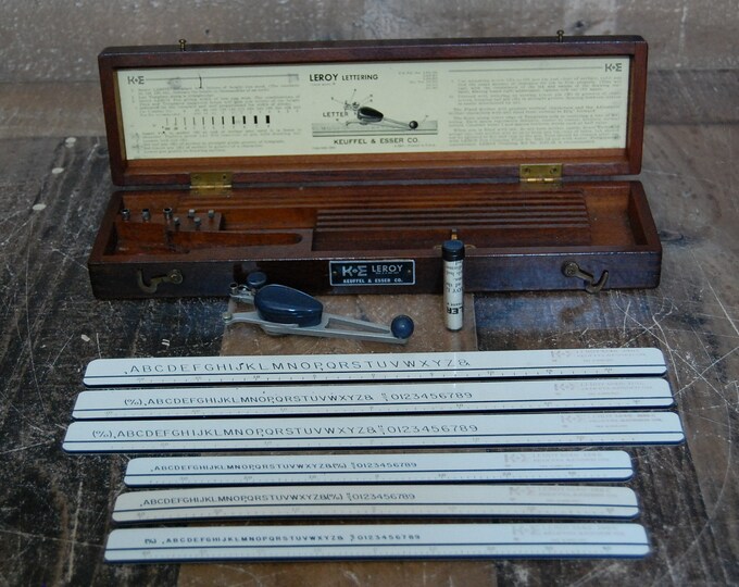 Vintage Drafting Lettering Set K&E Leroy Lettering Set - Etsy