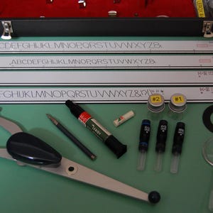 Vintage Drafting Lettering Set K&E Leroy Drafting Kit, Complete ...