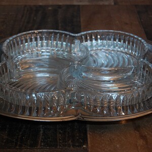 Vintage Godinger Cut Crystal Relish Tray With Chrome Carry Tray, Very ...
