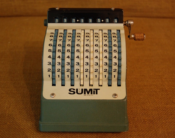Vintage Mid Century Sumit Adding Machine, Vintage Green Metal Adding ...