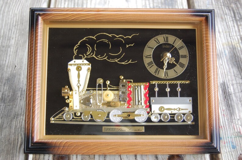 Vintage Railroad Train Engine Metal Pins and Wheels Framed - Etsy
