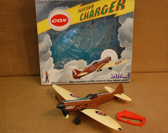 Vintage Cox Spitfire Control Line Airplane With Rechargeable Battery ...