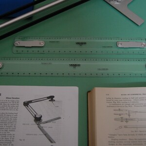 Vintage Drafting Machine, Vemco Compact Size, 2 NOS Vemco Scales ...