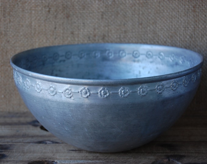 Vintage Aluminum Embossed Mixing Bowl Mid Century Mixing - Etsy