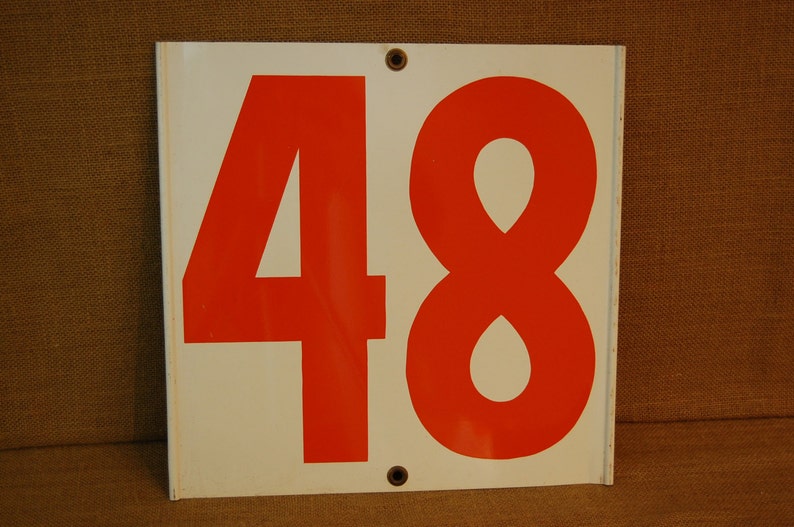 Vintage Gas Station Sign Painted Metal Double Sided Numbers | Etsy