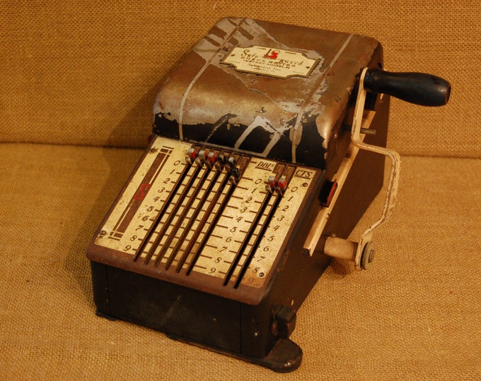 Vintage 1930's Check Writer Machine, Vintage Office Decor, Industrial ...