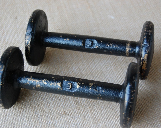 Vintage Industrial Metal Barbells Free Weights Black 3 Pound - Etsy
