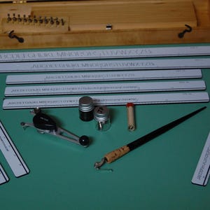 Vintage Drafting Lettering Set Unitech Drafting Kit, Drafting Lettering ...