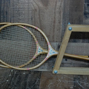 Vintage Pair Professional Badminton Rackets With Original Wood Frames ...