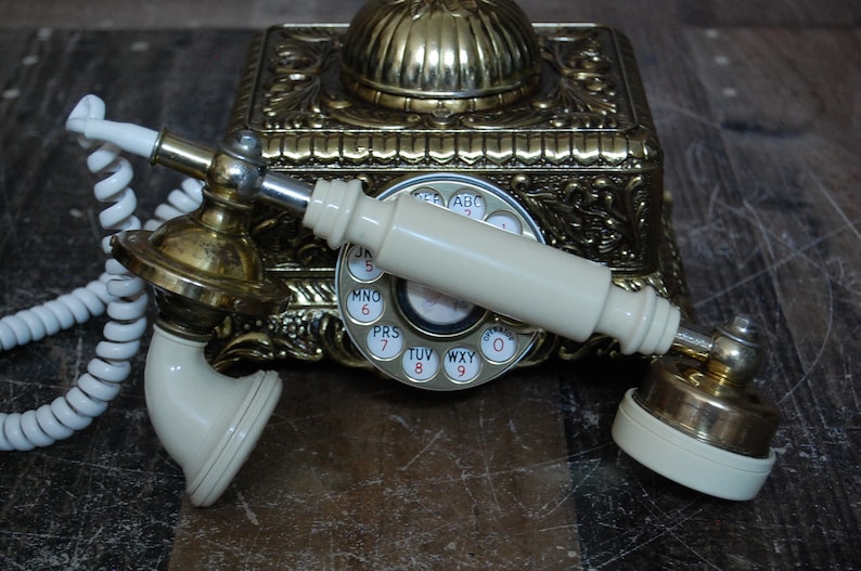 Vintage Telephone French Rotary Phone All Brass Fully - Etsy
