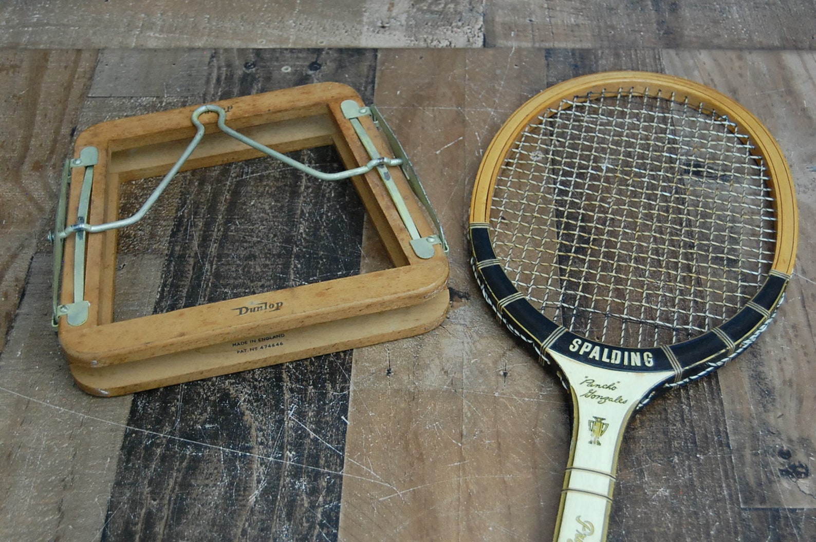 Vintage Wooden Tennis Racket With Wood Frame Pancho Gonzales - Etsy