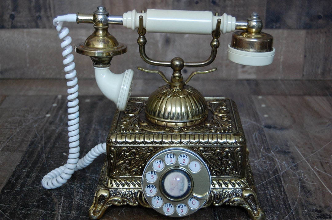 Vintage Telephone French Rotary Phone All Brass Fully - Etsy