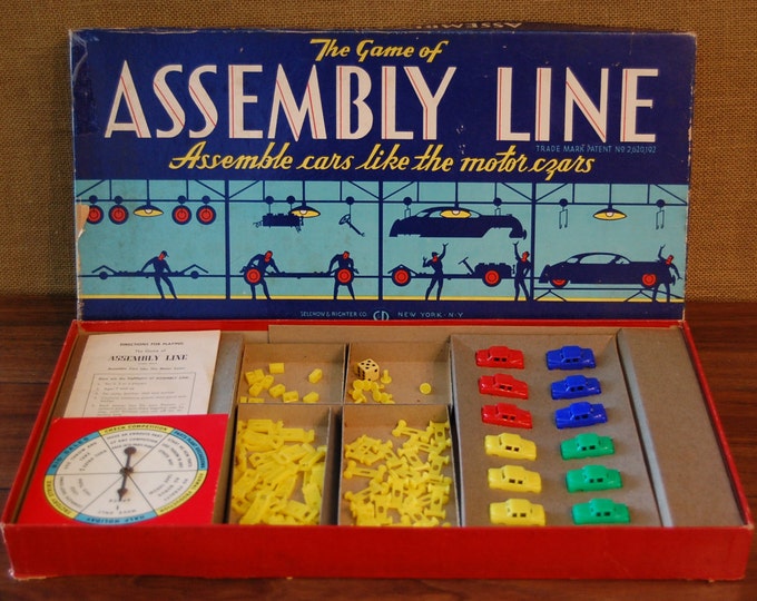 Vintage Assembly Line Board Game 1953, Automotive Assembly Car Board ...