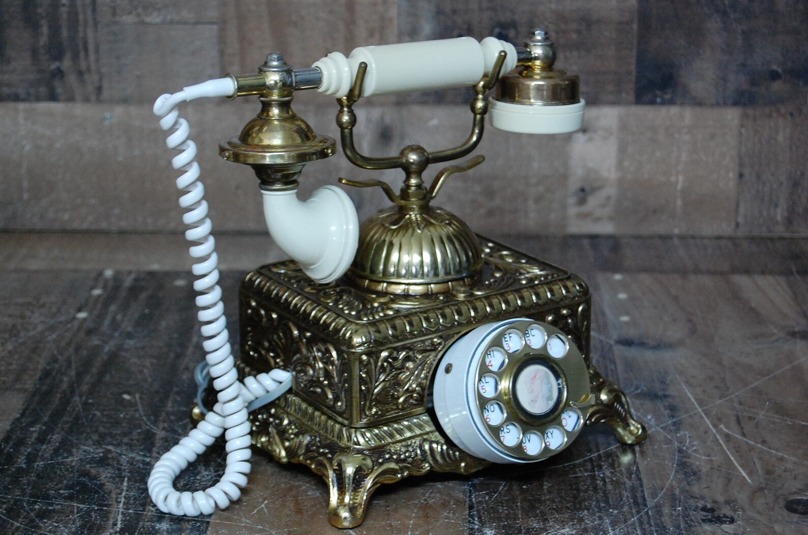 Vintage Telephone French Rotary Phone All Brass Fully - Etsy