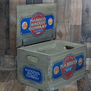 Vintage Nabisco Wood Crate, Vintage Storage Crate,wood Crate With Metal ...