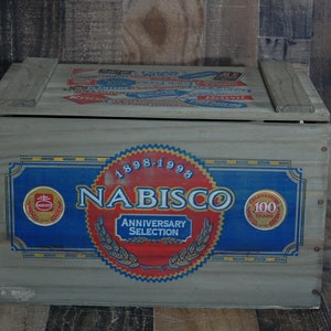 Vintage Nabisco Wood Crate, Vintage Storage Crate,wood Crate With Metal ...