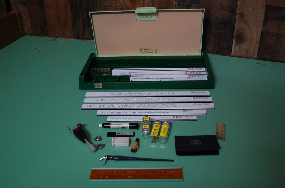 Vintage Drafting Lettering Set K&E Leroy Drafting Kit, Complete ...