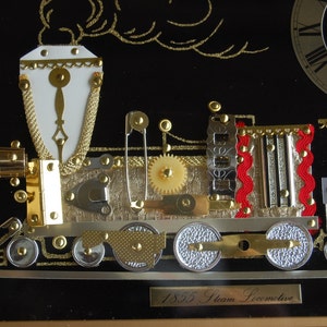 Vintage Railroad Train Engine Metal Pins and Wheels Framed - Etsy