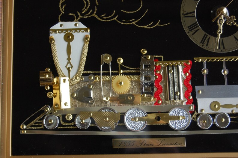 Vintage Railroad Train Engine Metal Pins and Wheels Framed - Etsy