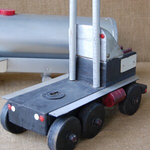Vintage Folk Art Wooden Semi Truck, Hand Made Semi Truck, Collectible ...