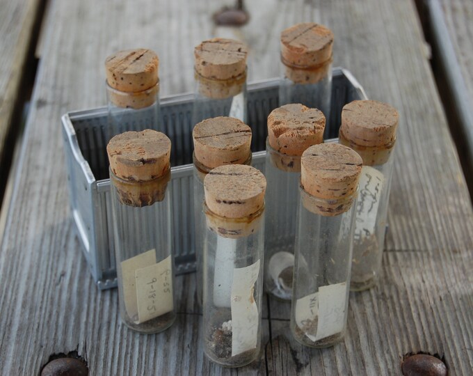 Vintage Science Specimen Glass Tube Containers, Glass Specimen Vials ...
