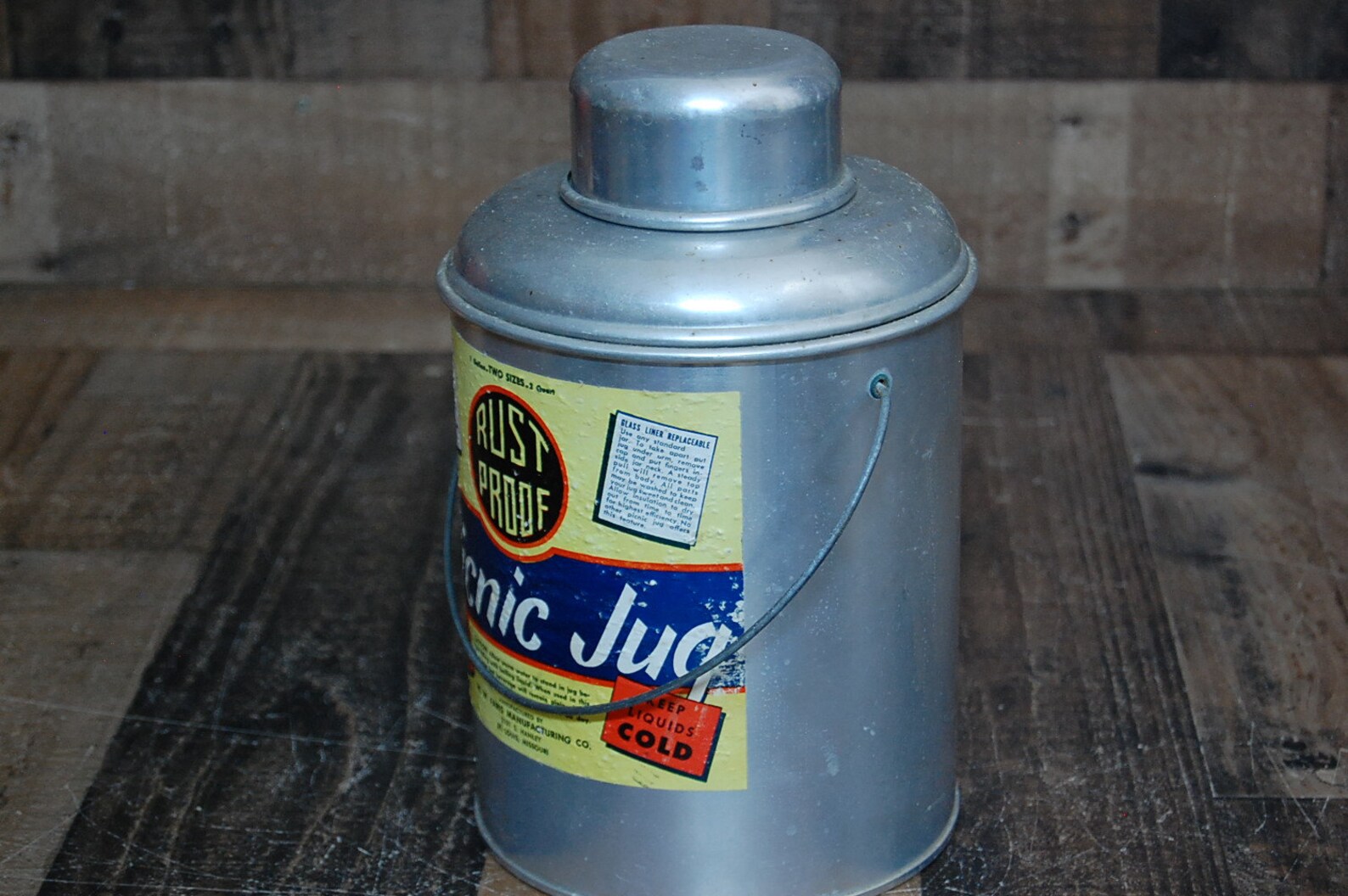 Vintage Picnic Jug vintage Faris rust proof thermos aluminum | Etsy