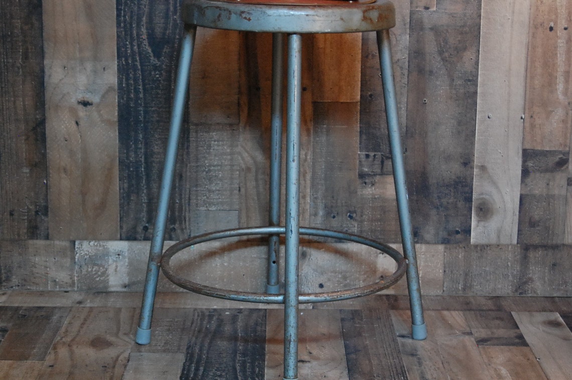 Vintage Industrial Metal Stool Shop Stool Drafting Stool - Etsy