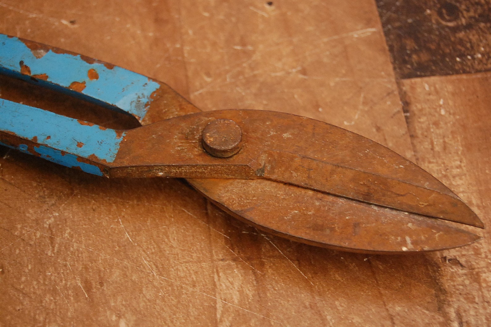 Vintage Blue Metal Shears, Vintage Metal Cutters, Vintage 12" Metal ...