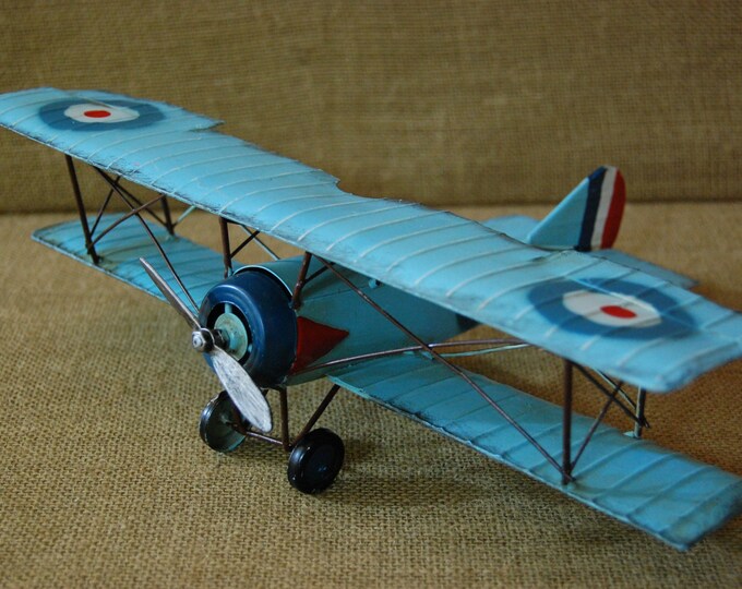 Vintage Reproduction Metal Toy Bi-plane, Vintage Toy Airplane, Vintage ...
