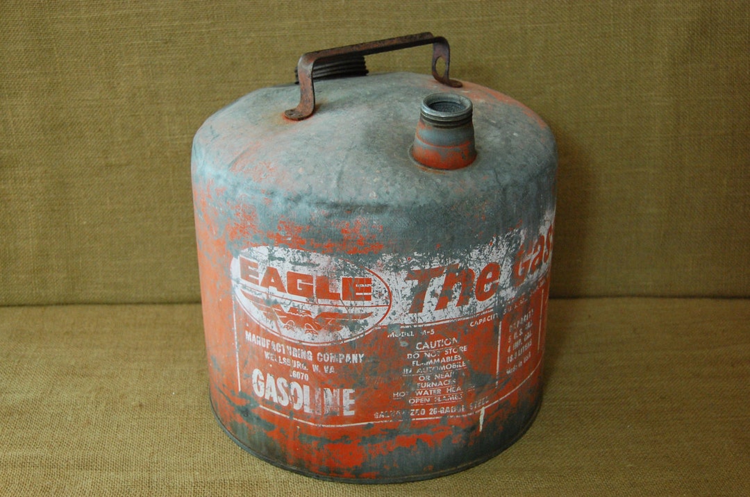 Vintage Eagle Gasser Gas Can Red Galvanized Metal Gasser - Etsy