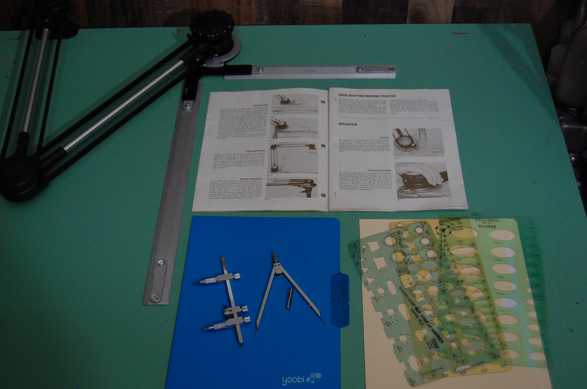 Vintage Drafting Machine, Vemco Compact Size, 2 Vemco Scales, Owners ...