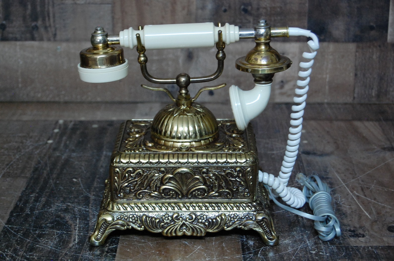 Vintage Telephone French Rotary Phone All Brass Fully - Etsy