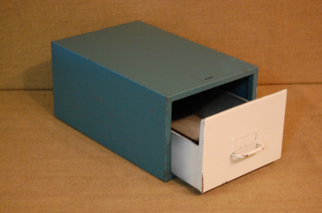 Vintage Industrial File Box, Vintage Storage, Craft Storage, Art Supply ...