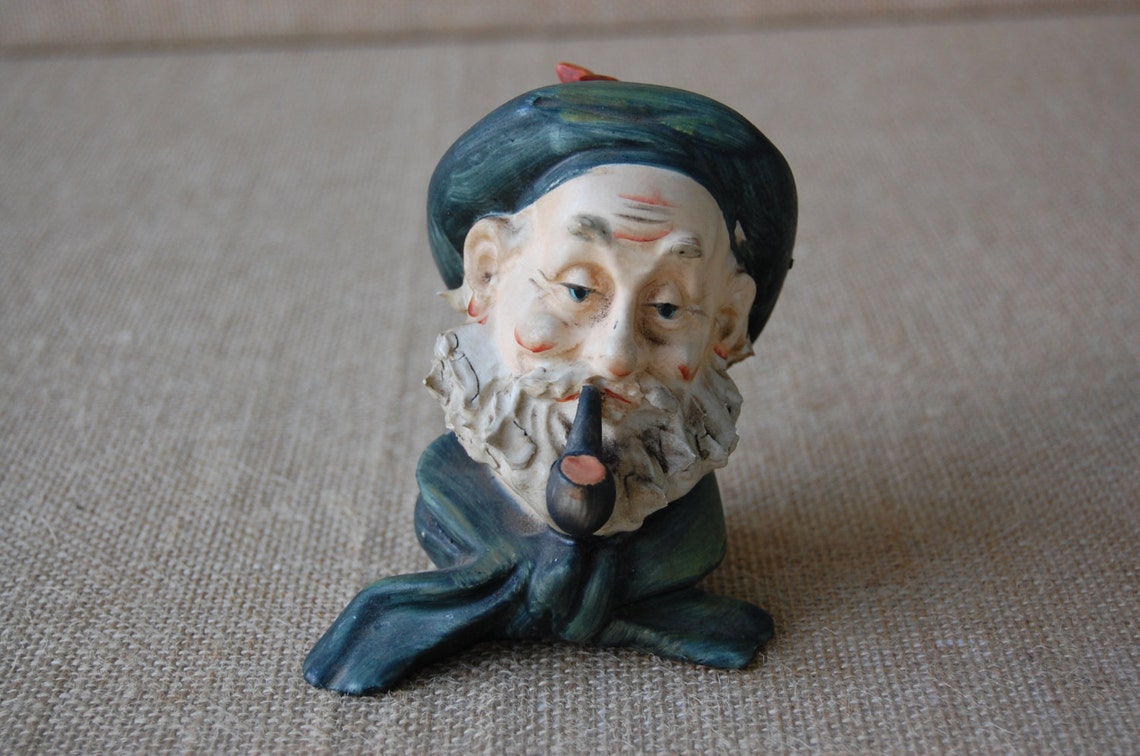 Vintage Pipe Smoker Porcelain Figure English Pipe Smoker | Etsy