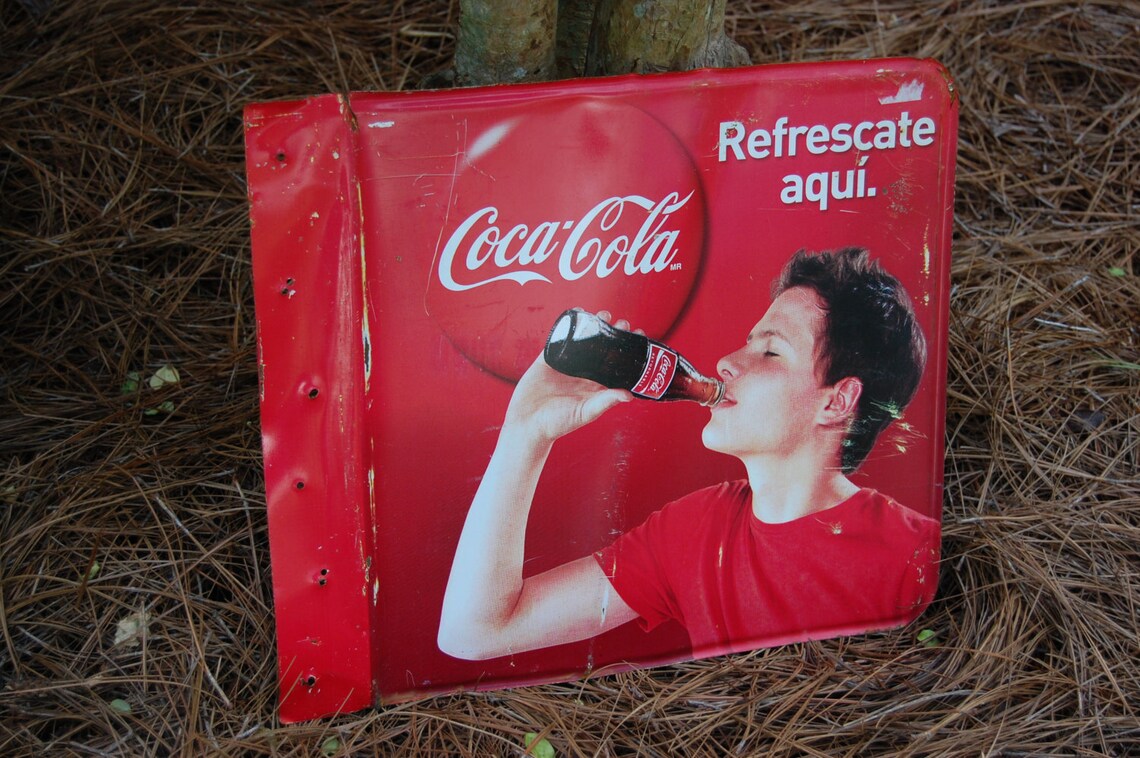 Vintage Metal Coke Sign Double Sided Coke Sign Border States - Etsy