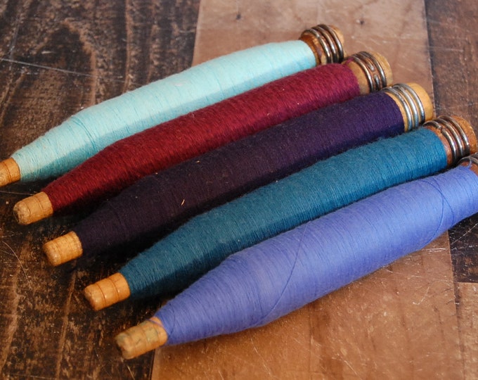 Vintage Wooden Thread Spools, Set of 5, Original Vintage Thread, Spools ...