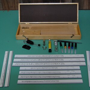 Vintage Drafting Lettering Set Unitech Drafting Kit, Drafting Lettering ...