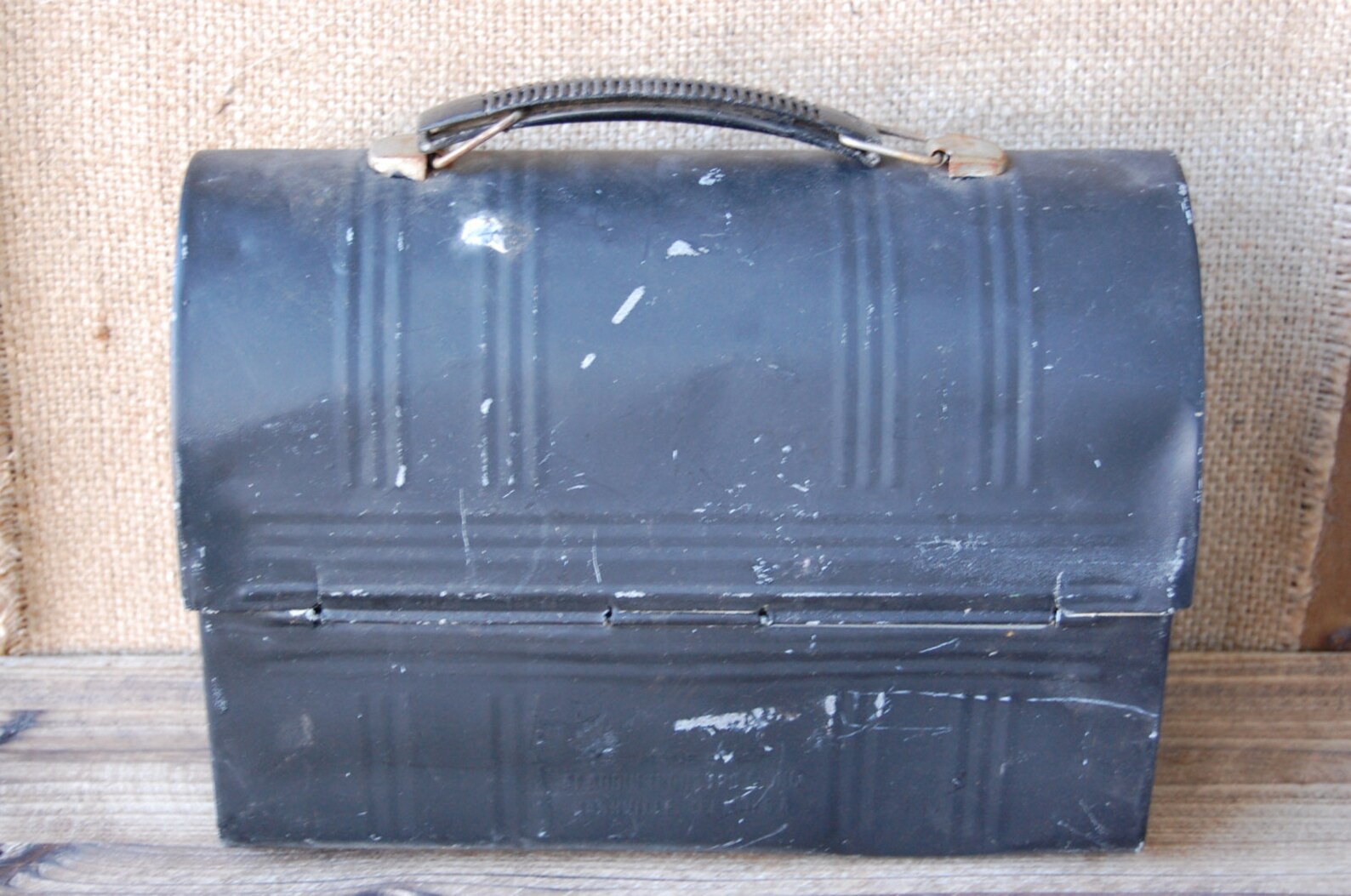 Vintage 1950's Lunch Box Black Aluminum Mid Century Cool | Etsy