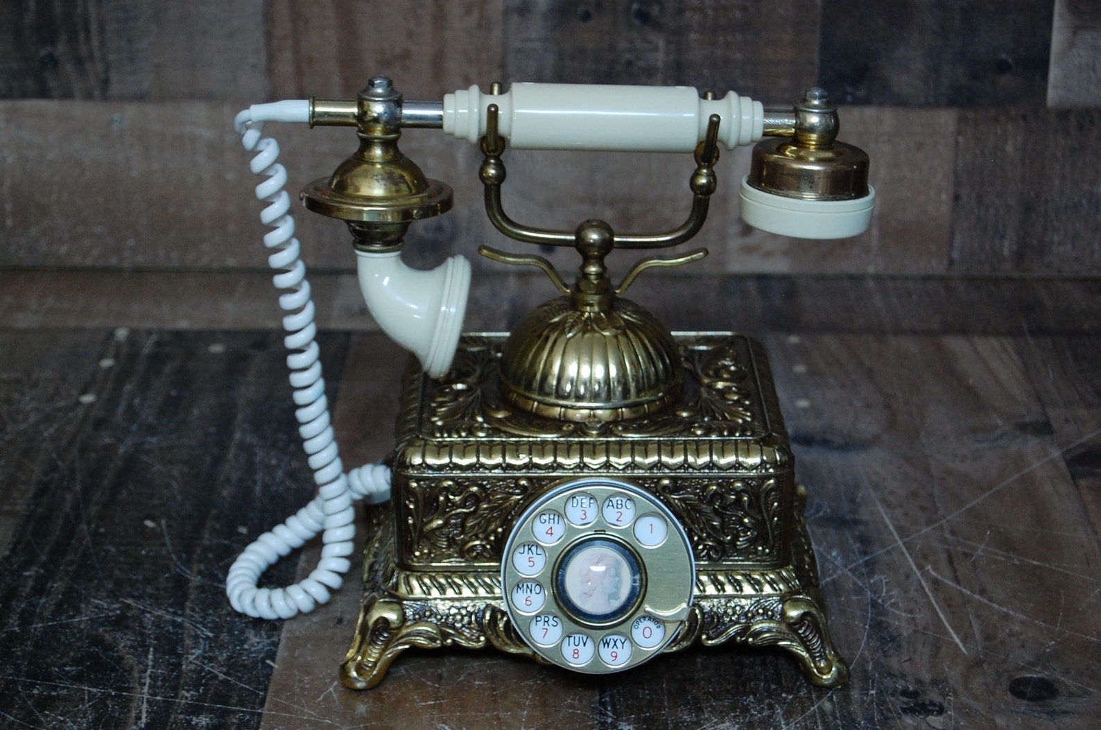 Vintage Telephone French Rotary Phone All Brass Fully - Etsy