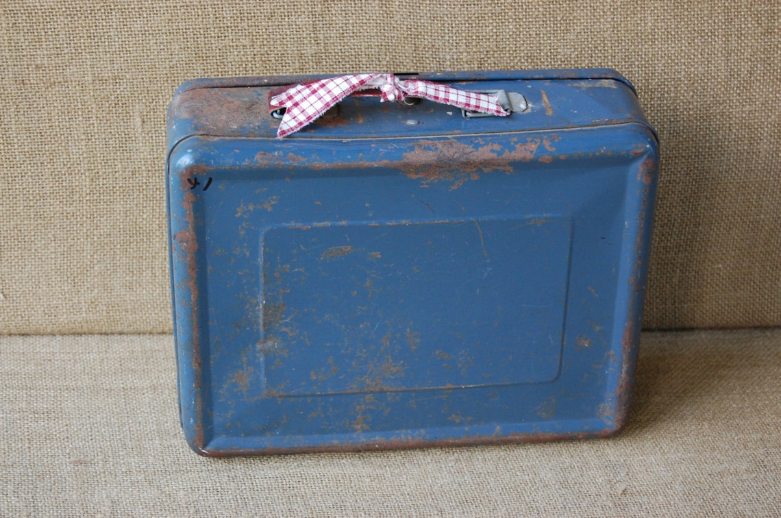 Vintage Folk Art Painted Lunch Box Advertising Vintage | Etsy