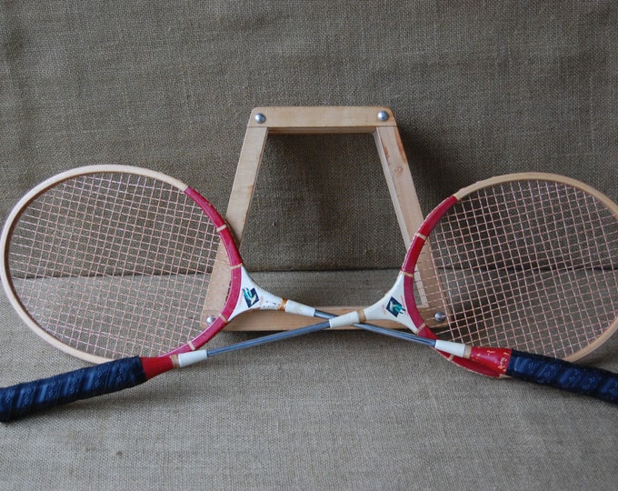 Vintage Pair Professional Badminton Rackets With Wood Frames - Etsy