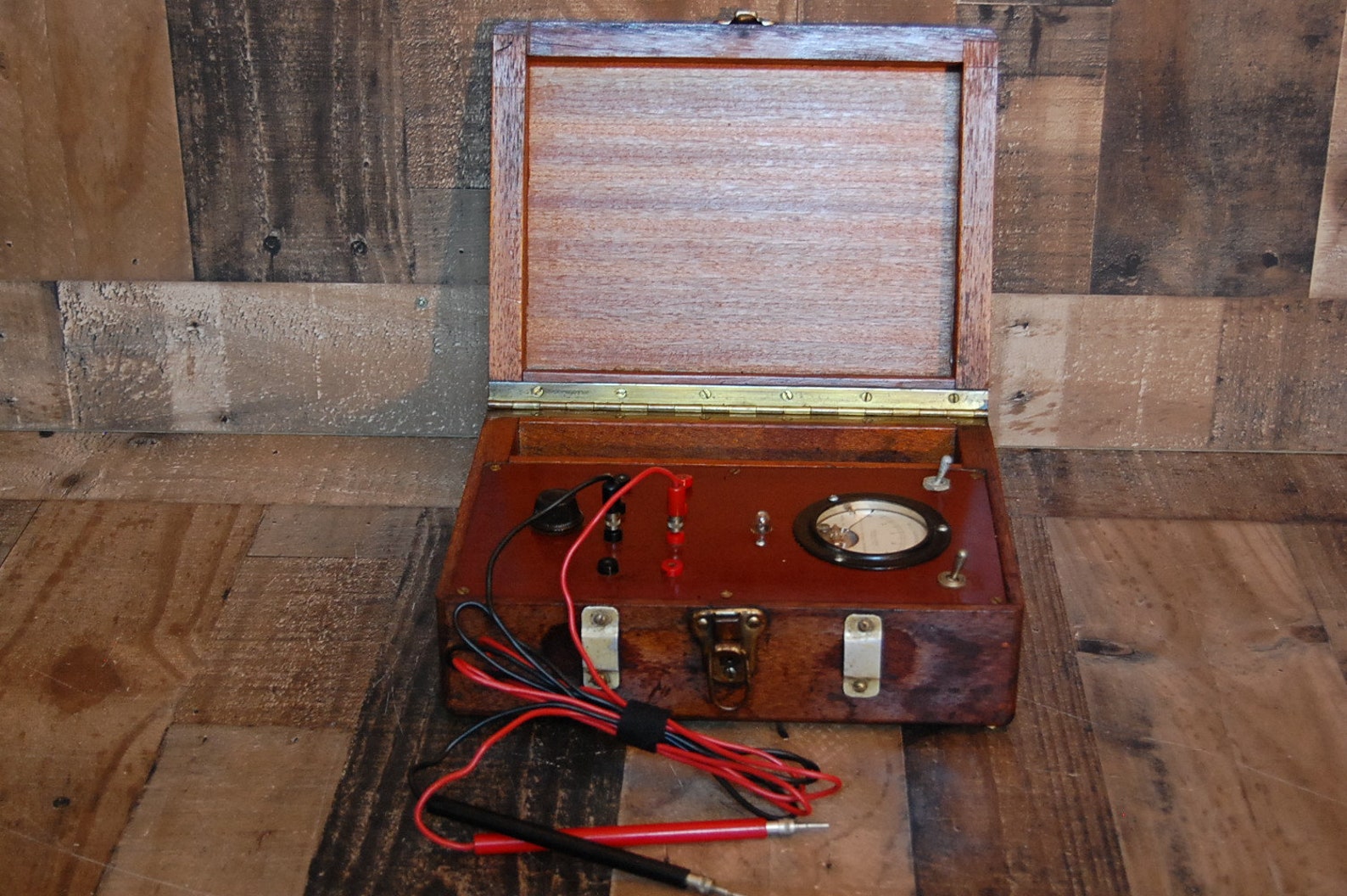 Vintage Volt Meter Ohm Meter vintage wood case volt meter in | Etsy